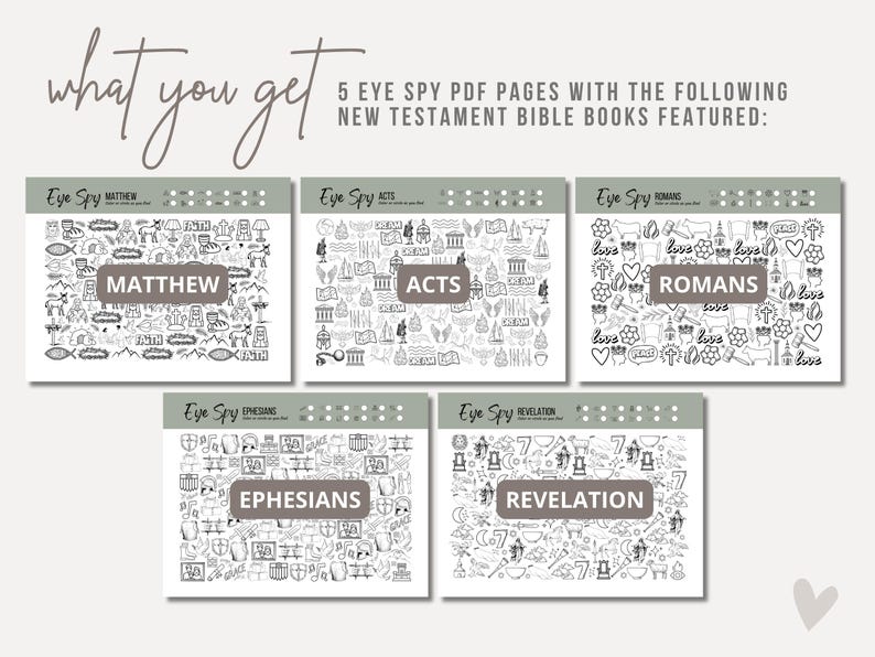Eye Spy New Testament, Kids Bible Study, Coloring, Christian Game ...