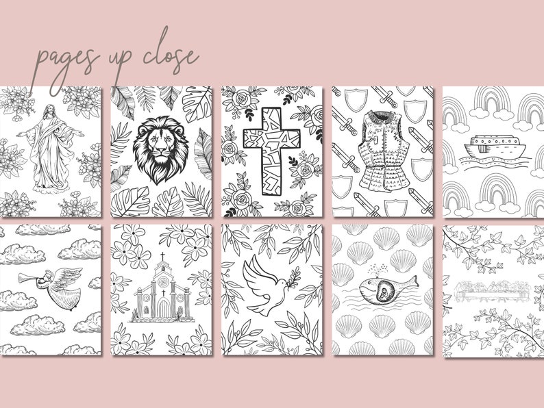 Christian Coloring Pages: Bible Story Art for Kids & Adults (PDF) - Etsy