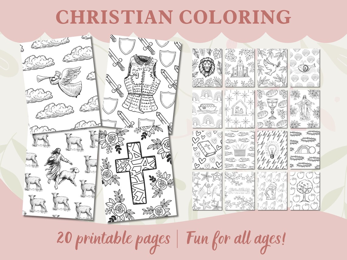 Christian Coloring Pages: Bible Story Art for Kids & Adults (PDF) - Etsy