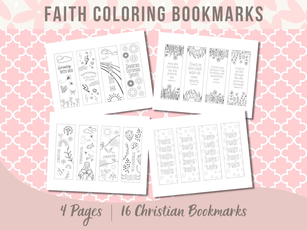 Faith Coloring Bookmarks: Christian Bible Verses (PDF Printable) - Etsy