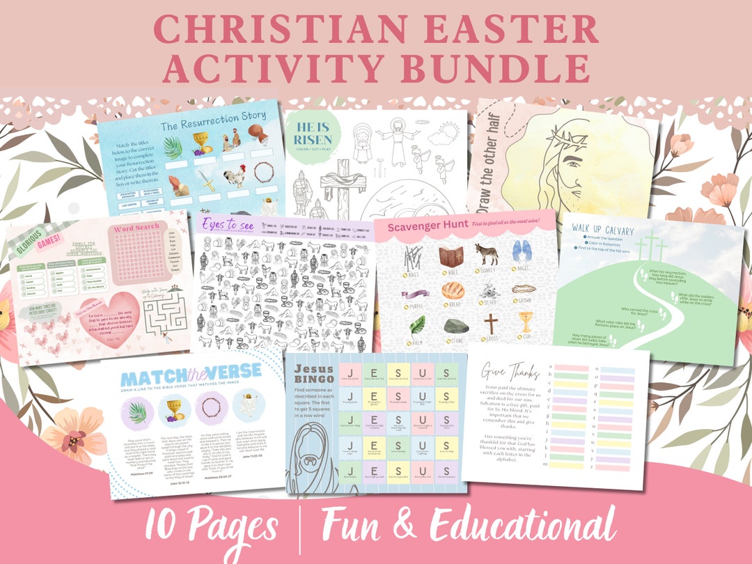 Christian Easter Activity Pack, Printable Sunday School Craft, Kids ...