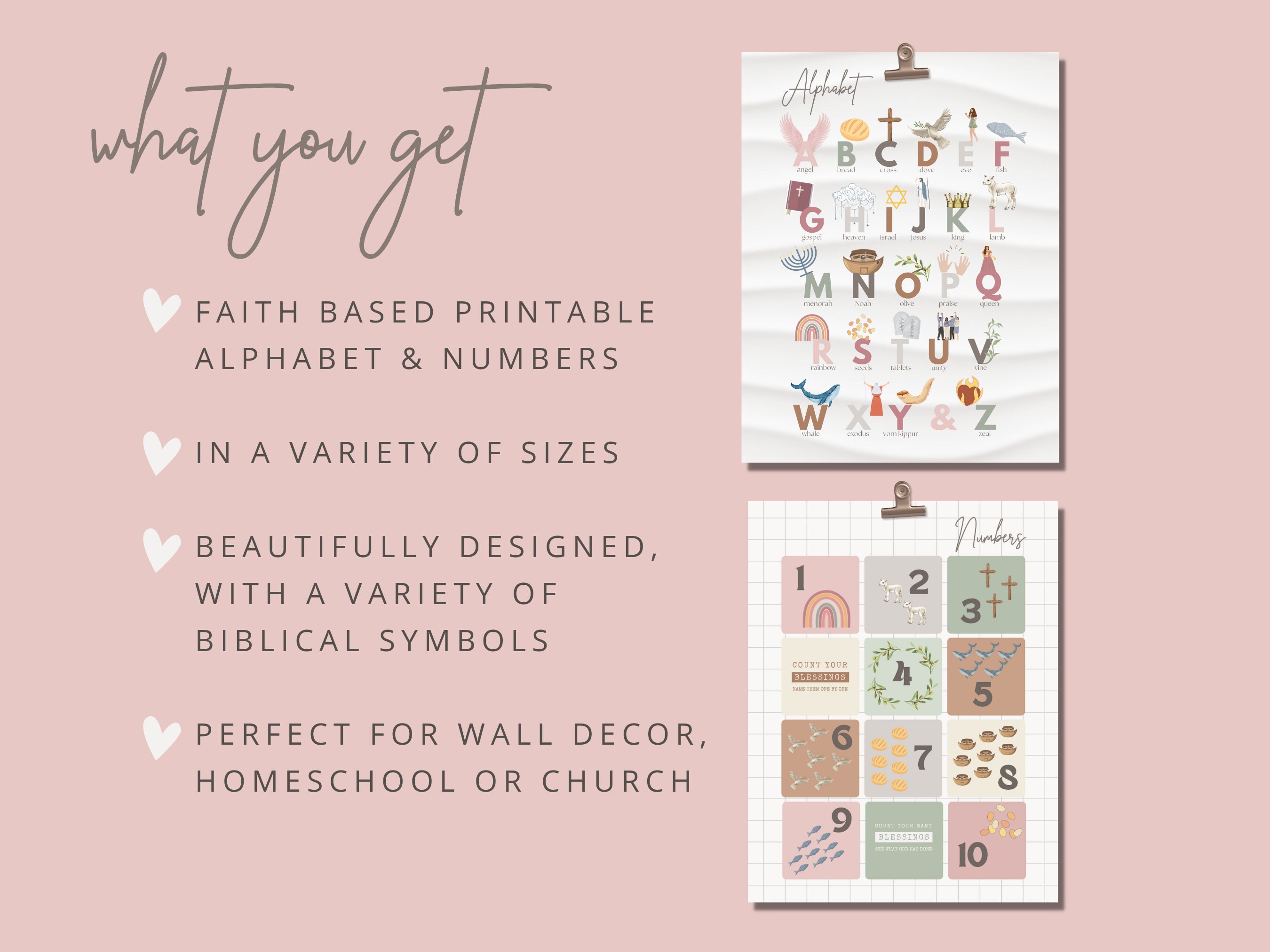 Abc's Counting Combo, Printable Poster, Alphabet Numbers, Christian Kid ...