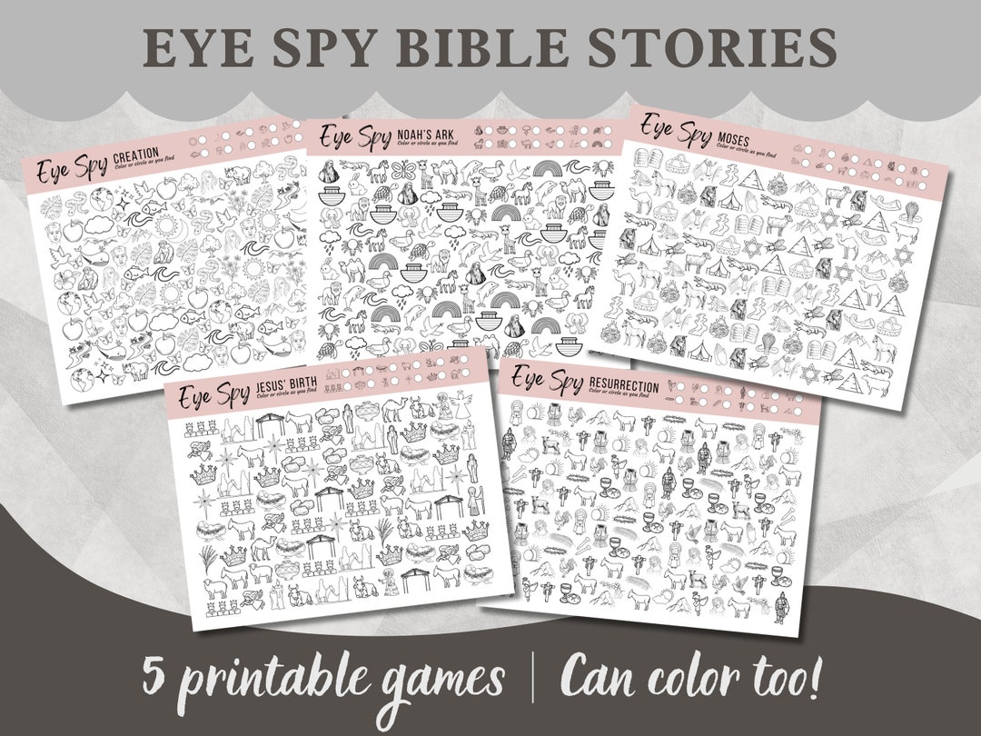Eye Spy Bible Story Set, Coloring Pages, Christian Games, Christian ...