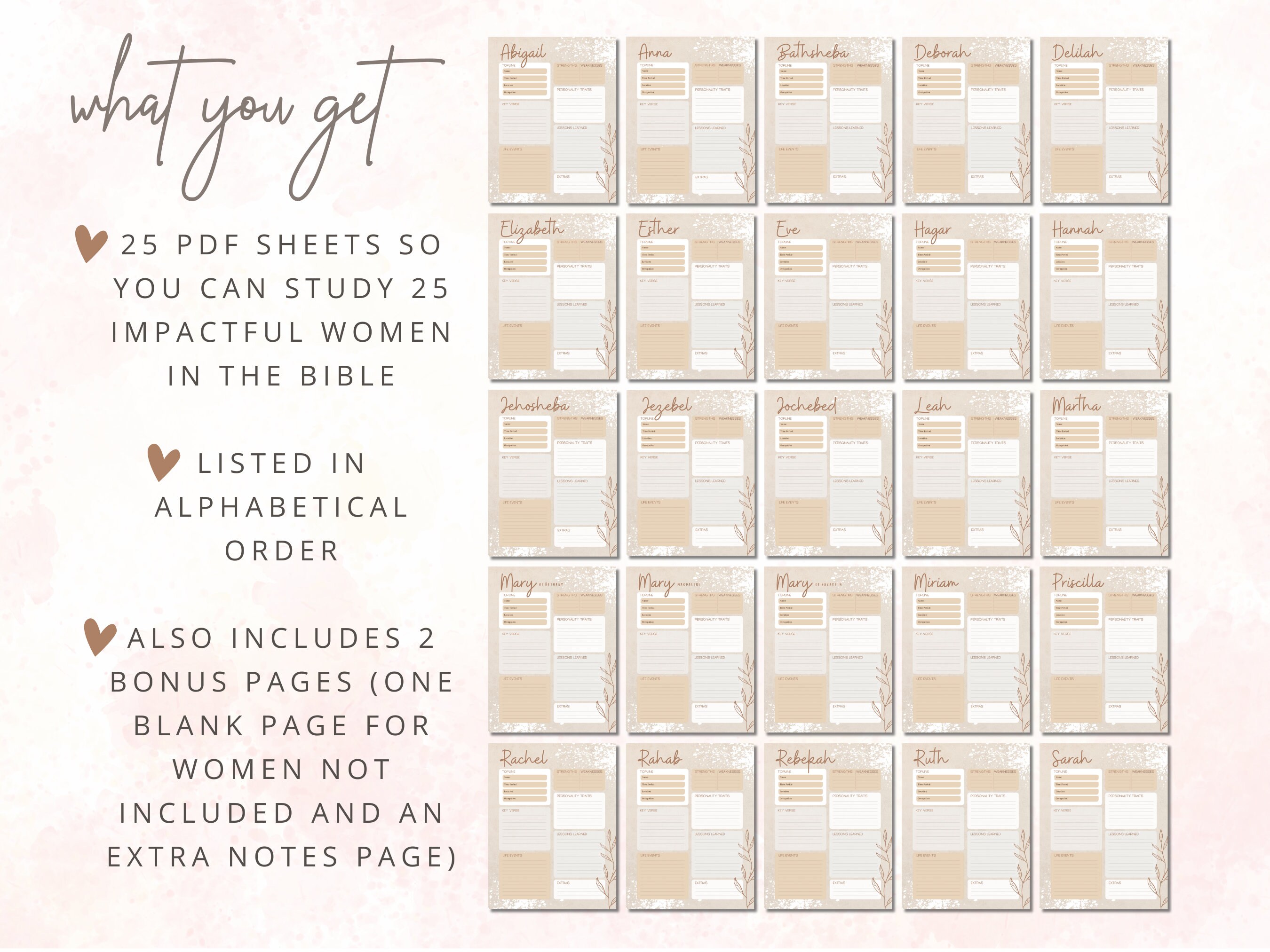 Women of the Bible Study Pack, Female Biblical Character Study ...