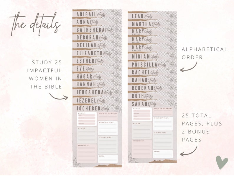 Women of the Bible Study Pack, Female Biblical Character Study ...