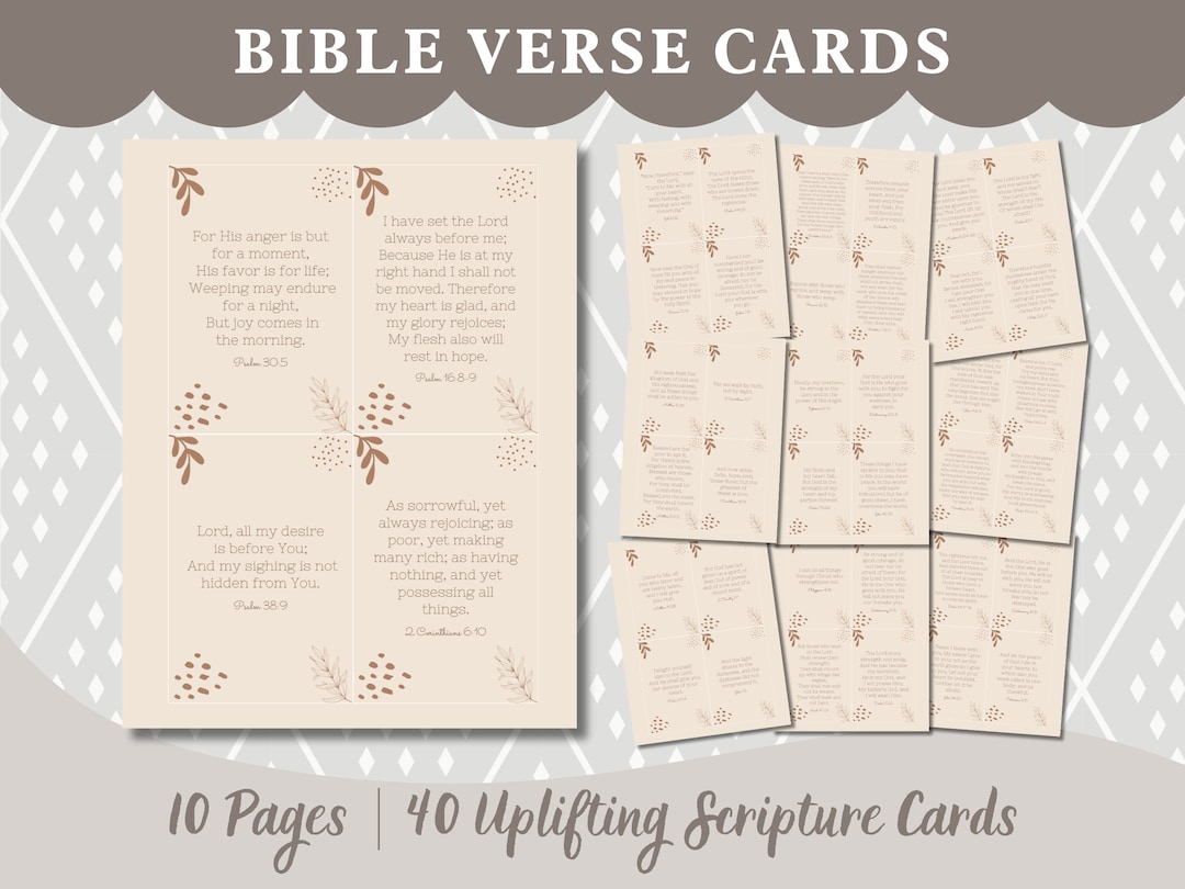 Bible Verse Cards, Christian Printable, Prayer Memory Verses ...