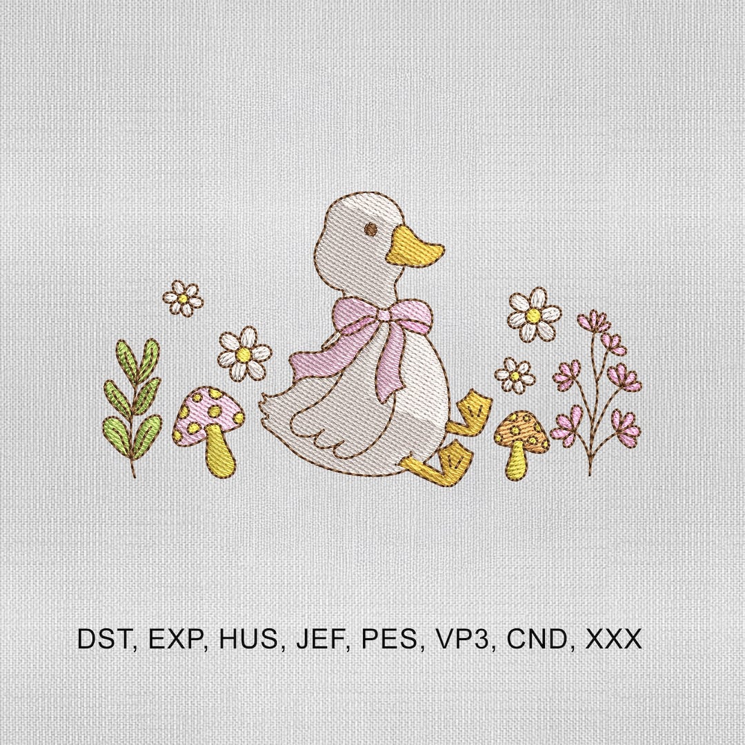 4 Size Baby Duck Embroidery Design, Duck Embroidery Design, Cute Duck ...