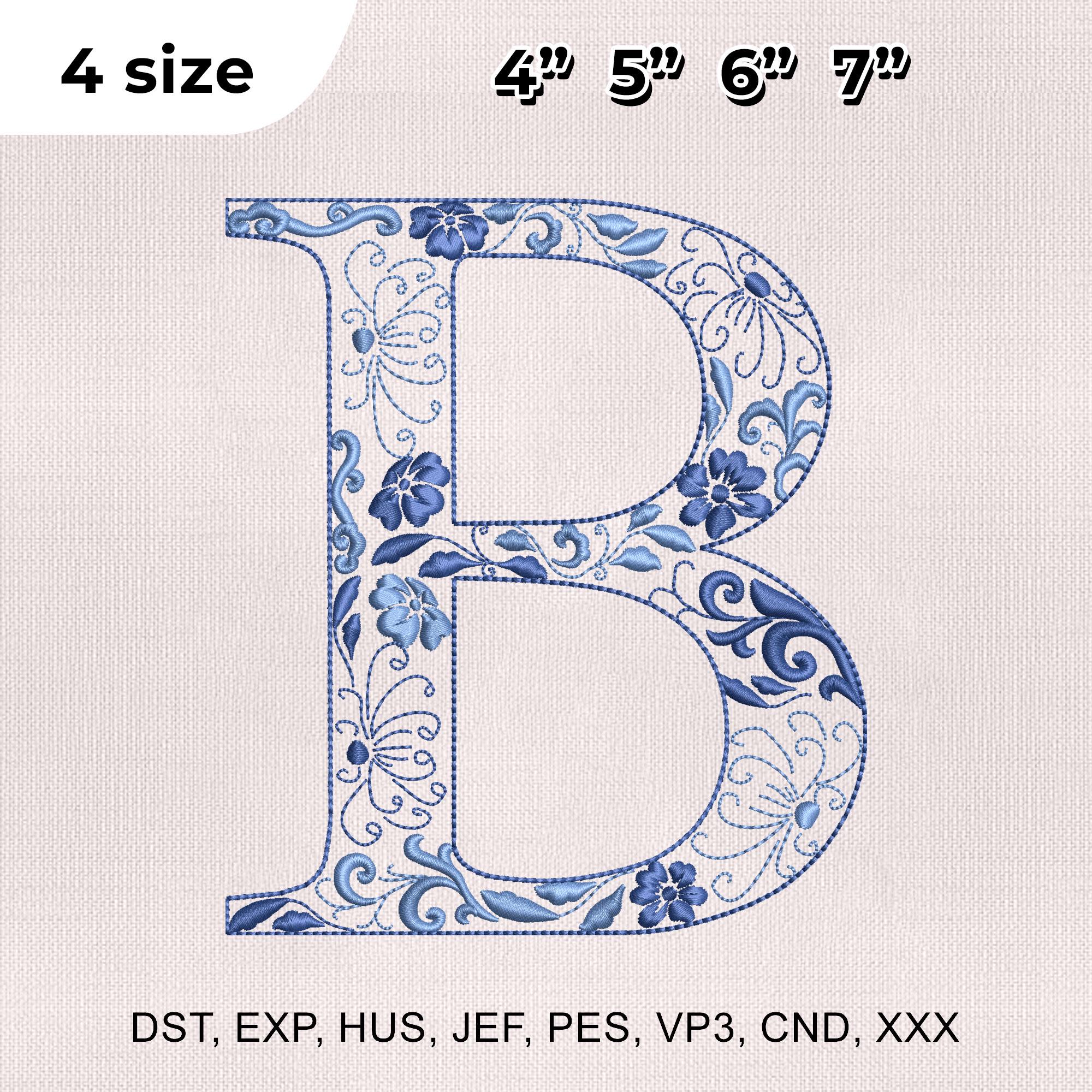 4 Size Chinoiserie Letters Embroidery Font Bundle,machine Embroidery ...