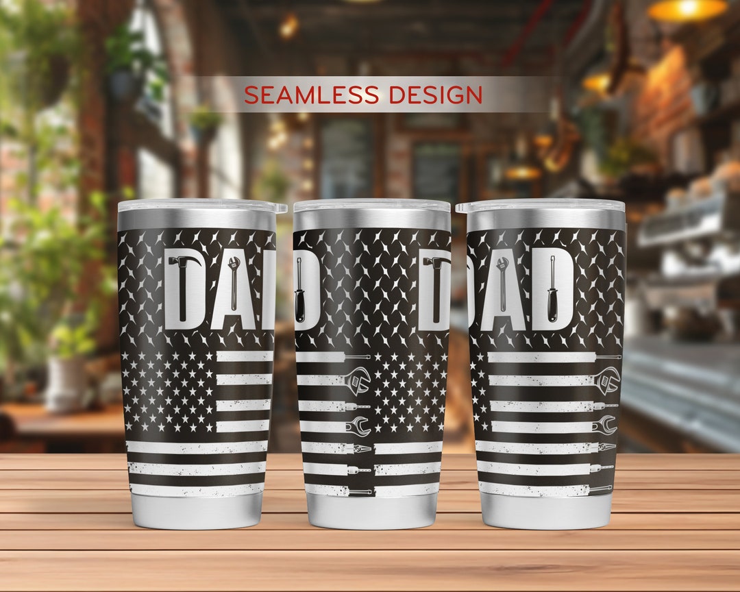 Dad Diamond Plate Tumbler Laser Svg, Father Day 20oz Tumbler Full Wrap ...