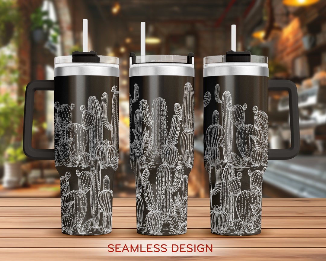 Cactus Tumbler Laser Svg, Cactus 40oz Tumbler, Desert Full Wrap Laser ...