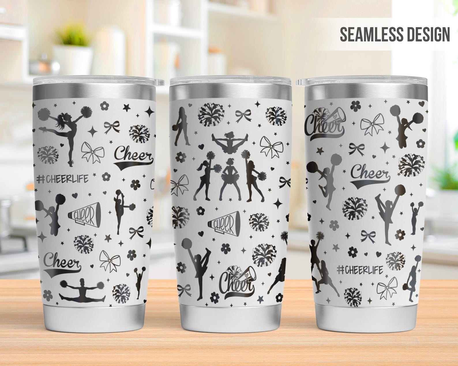 Cheerleader 20oz Tumbler Laser Engraving Wrap,cheer Life Tumbler Laser ...