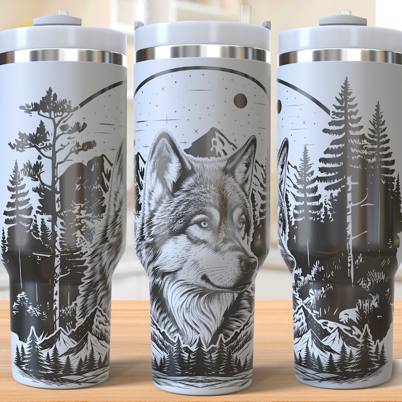 Wolf Laser Engrave Svg - Etsy