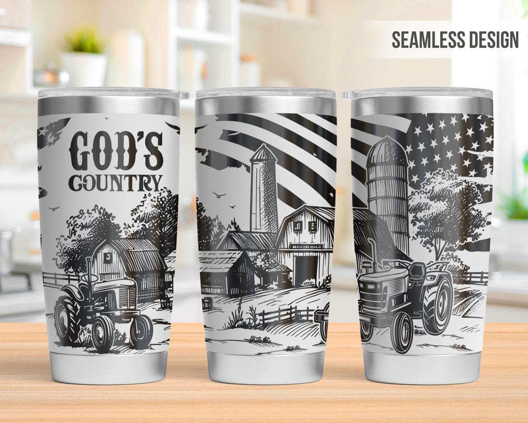 God's Country Tumbler Laser Svg, Farm 20oz Tumbler Full Wrap Laser Svg ...