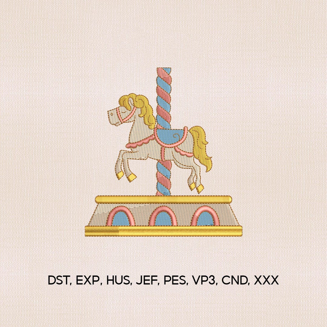 Carousel Horse Circus Embroidery Design, Carousel Horse Embroidery ...