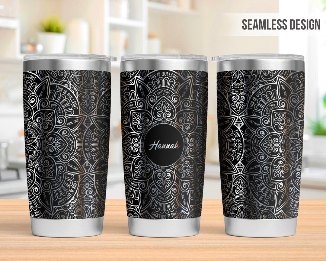 Customised Swear Words Mandala Tumbler Laser Svg, Personalised Cuss ...