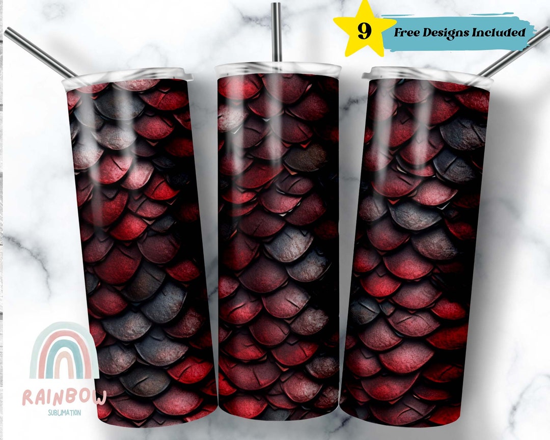 Seamless Dragon Scale Tumbler Wrap, Animal Scale Design, Sublimation ...
