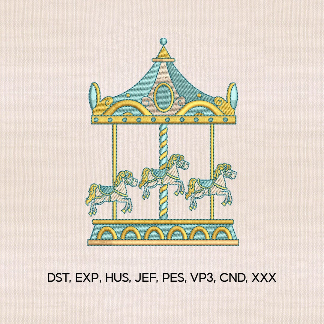 Carousel Horse Circus Embroidery Design, Carousel Horse Embroidery ...