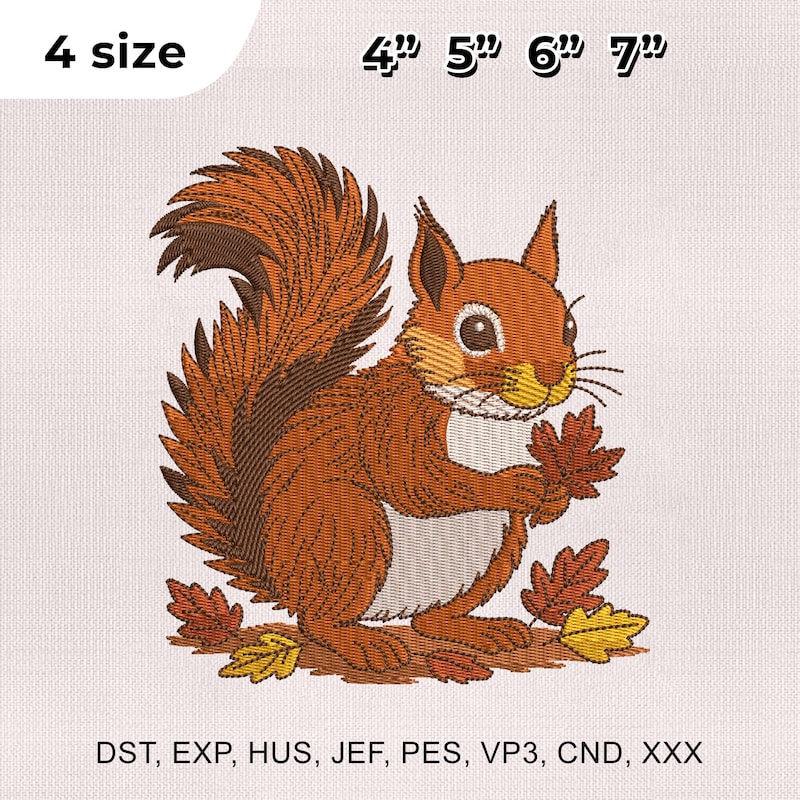 Squirrel Embroidery - Etsy Canada