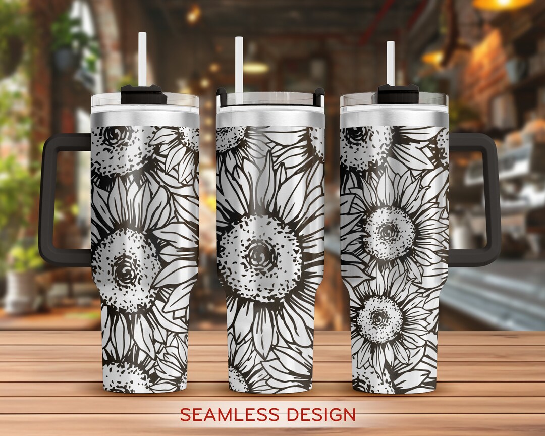 Sunflowers 40oz Tumbler Laser Engraving Wrap, Sunflowers Tumbler Wrap ...