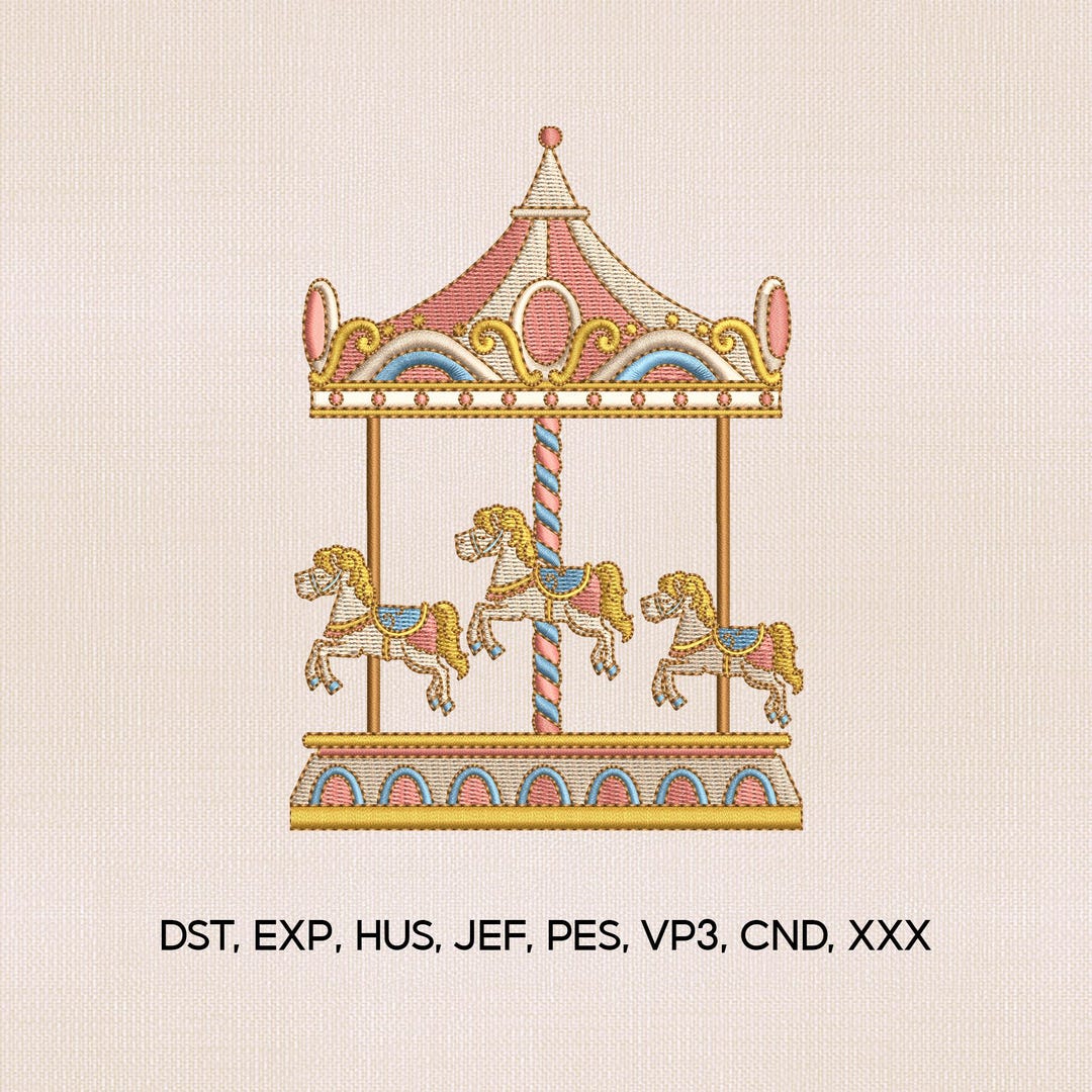 Carousel Horse Circus Embroidery Design, Carousel Horse Embroidery ...