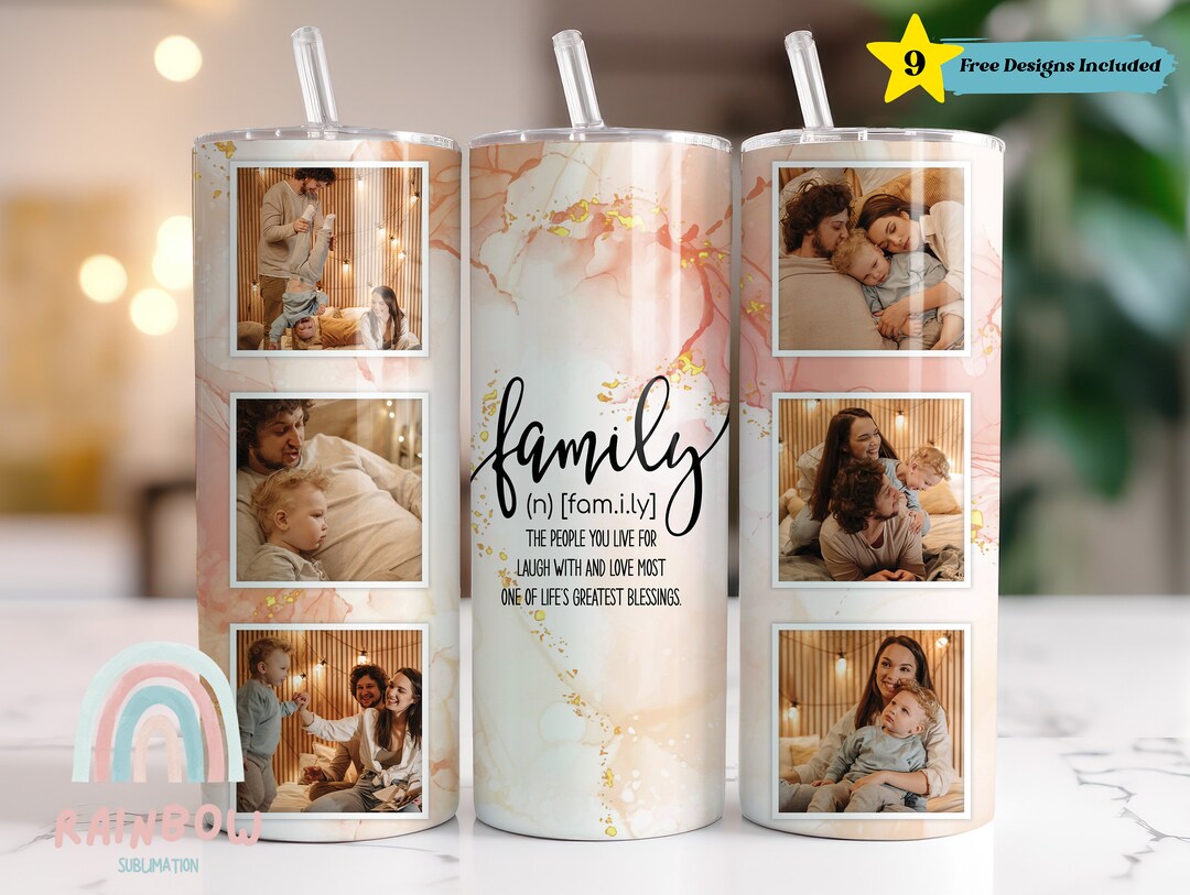 Family Photo Tumbler Wrap, Family Photo Wrap, Personalised Photo Frame ...