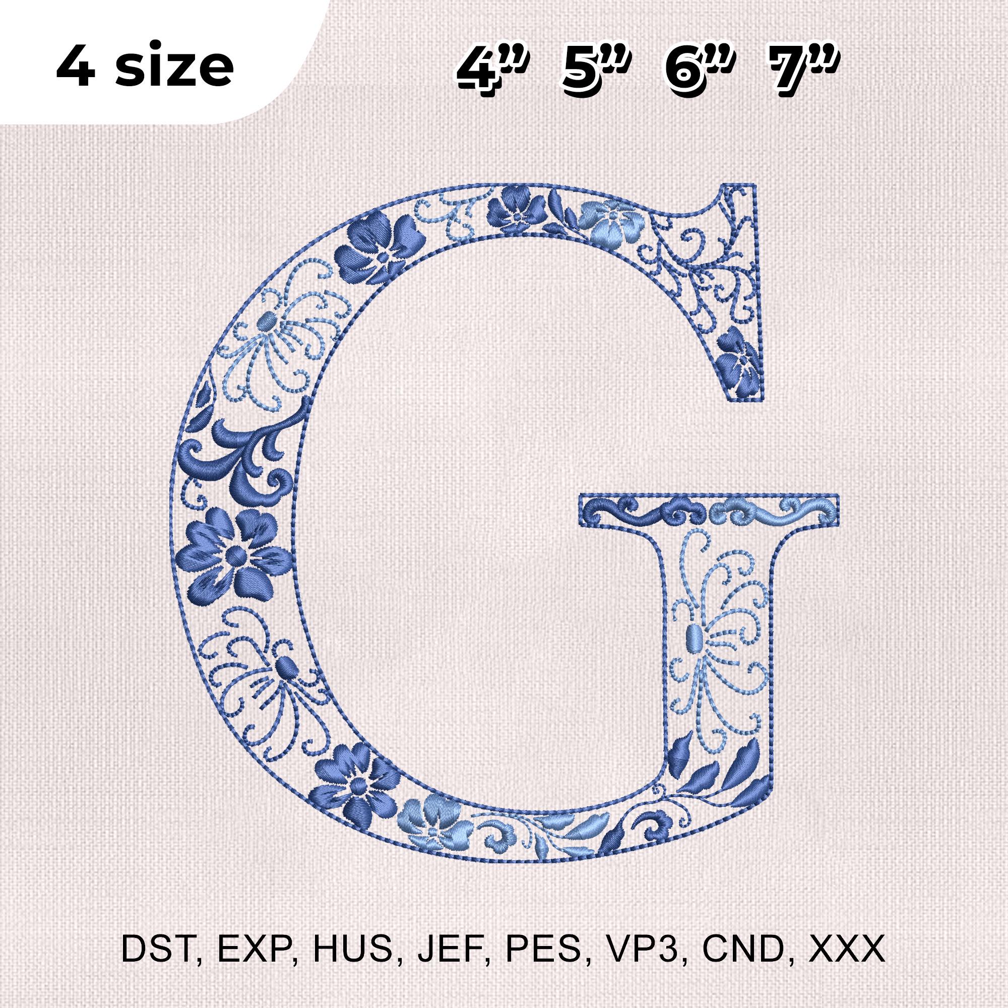 4 Size Chinoiserie Letters Embroidery Font Bundle,machine Embroidery ...