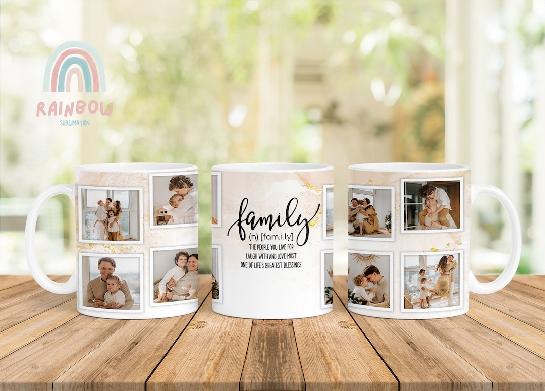 Family Photo Frame Mug Wrap, Add Your Photo Mug Wrap, Family Picture ...