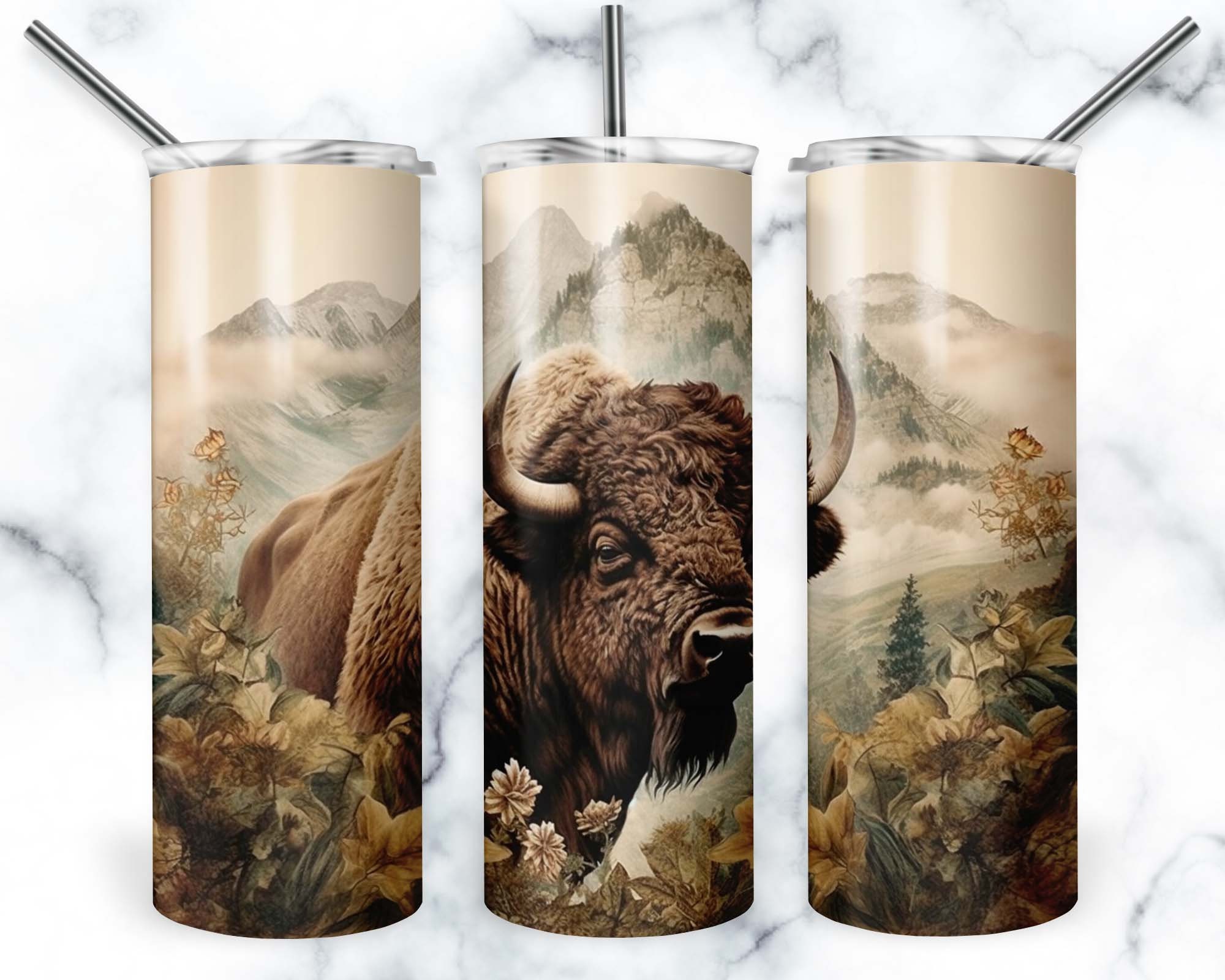 Bison Tumbler Wrap Bison Tumbler Design Sublimation Tumbler - Etsy