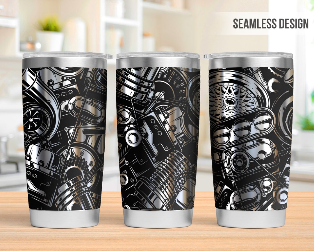 Gearhead 20oz Tumbler Laser Engraving Wrap, Car Engine Tumbler Laser ...