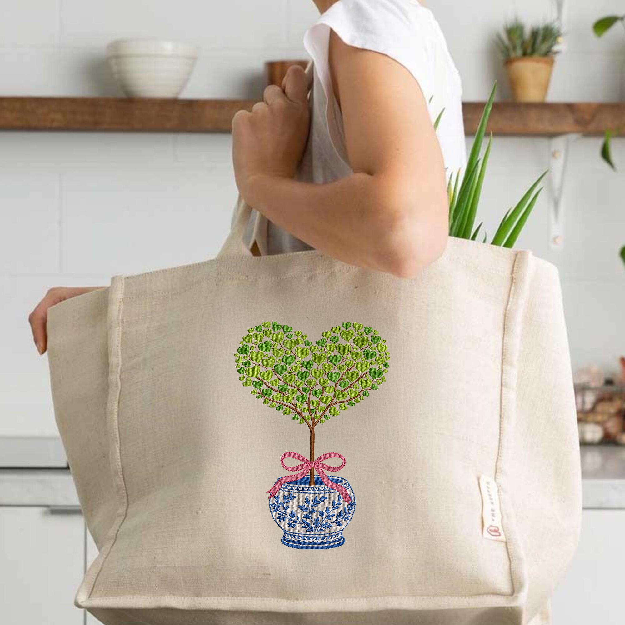4 Size Heart Topiary Tree Embroidery Design, Chinoiserie Tree ...