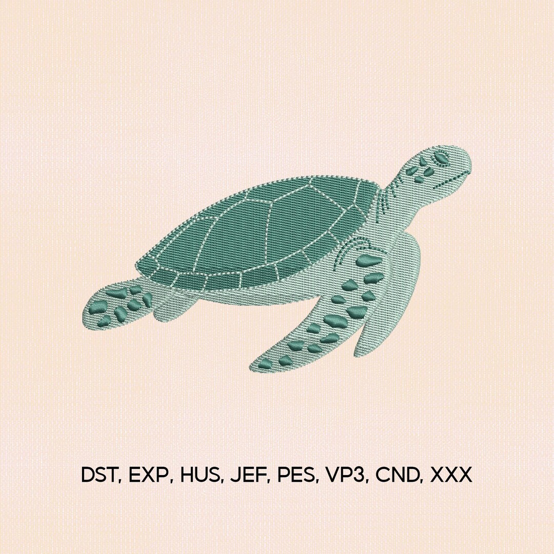 4 Sizes Turtle Embroidery Design, Sea Animal Embroidery Design, Sea ...