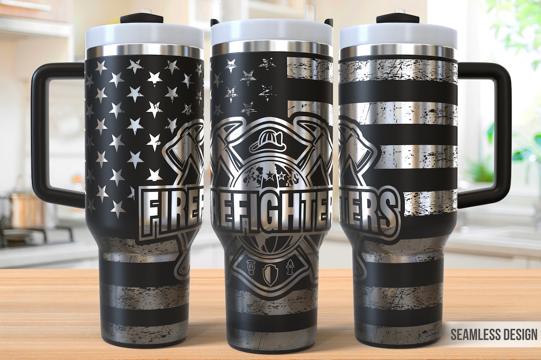 Firefighters 40oz Tumbler Laser Engraving Wrap, Tumbler Laser Svg, 40oz ...