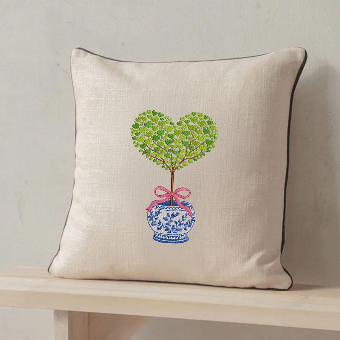 4 Size Heart Topiary Tree Embroidery Design, Chinoiserie Tree ...