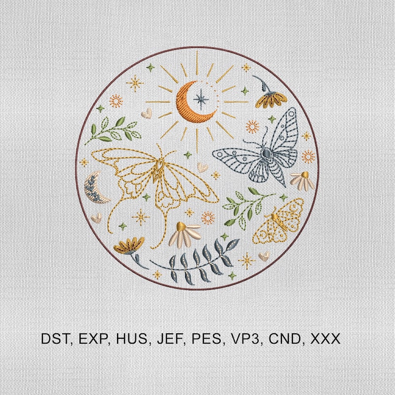 Moon Embroidery - Etsy