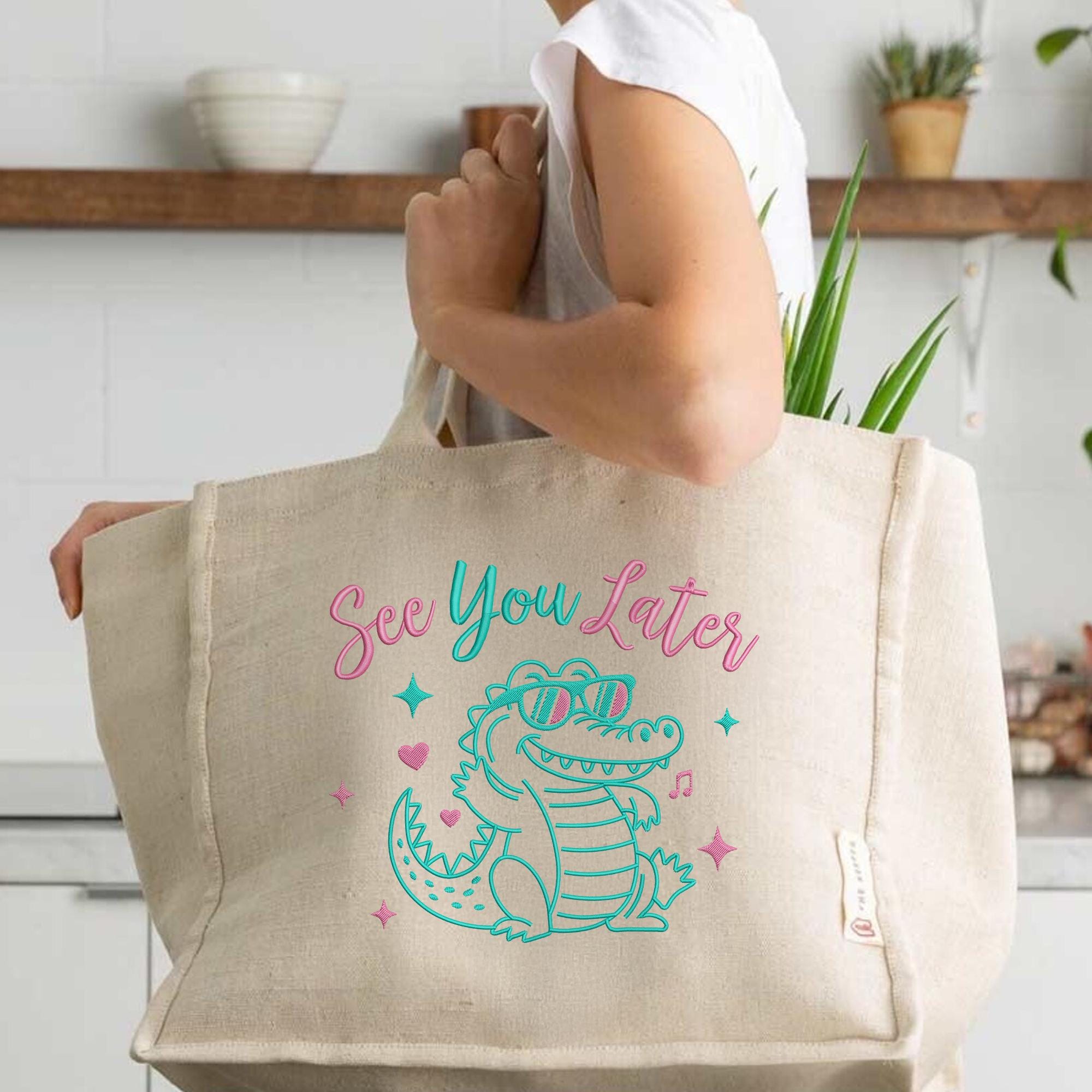 5 Size See You Later Alligator Embroidery Design, Cute Alligator ...