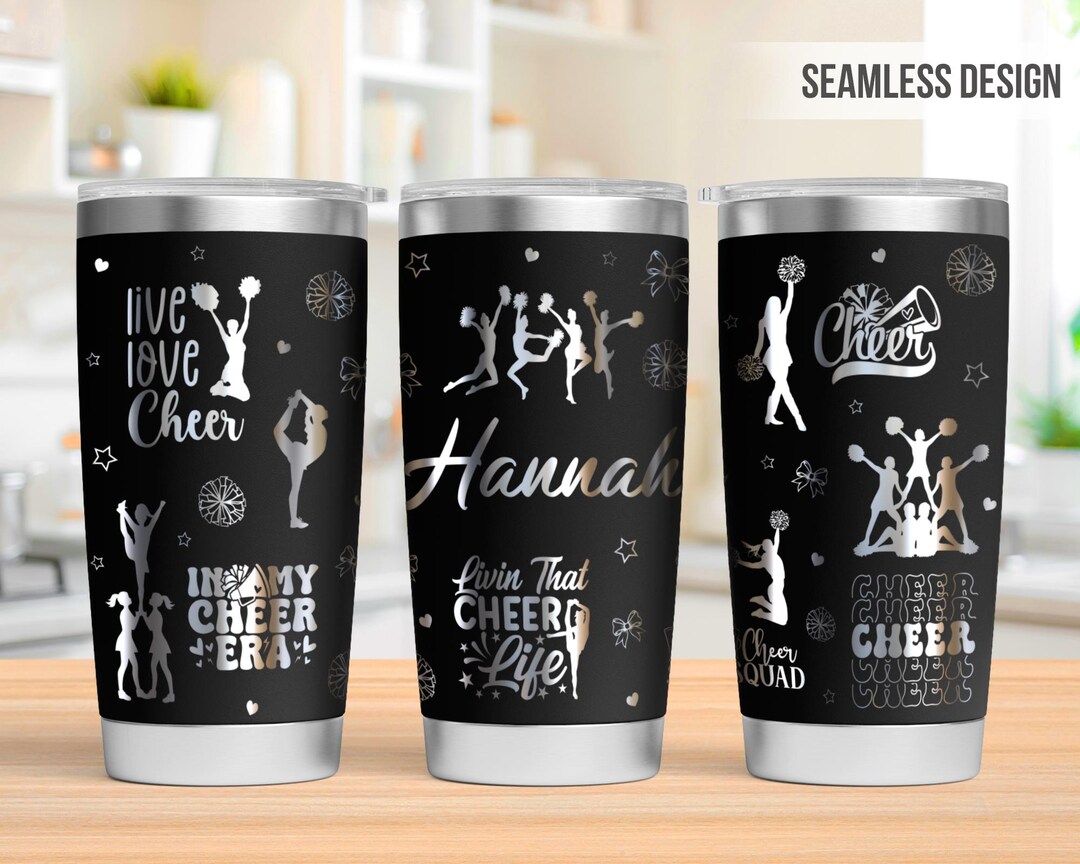 Cheerleader Custom Name 20oz Tumbler Laser Engraving Wrap, Cheer Life ...
