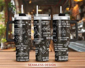 Swear Words Mandala Tumbler Laser Svg, Sarcastic 40oz Tumbler Full Wrap ...