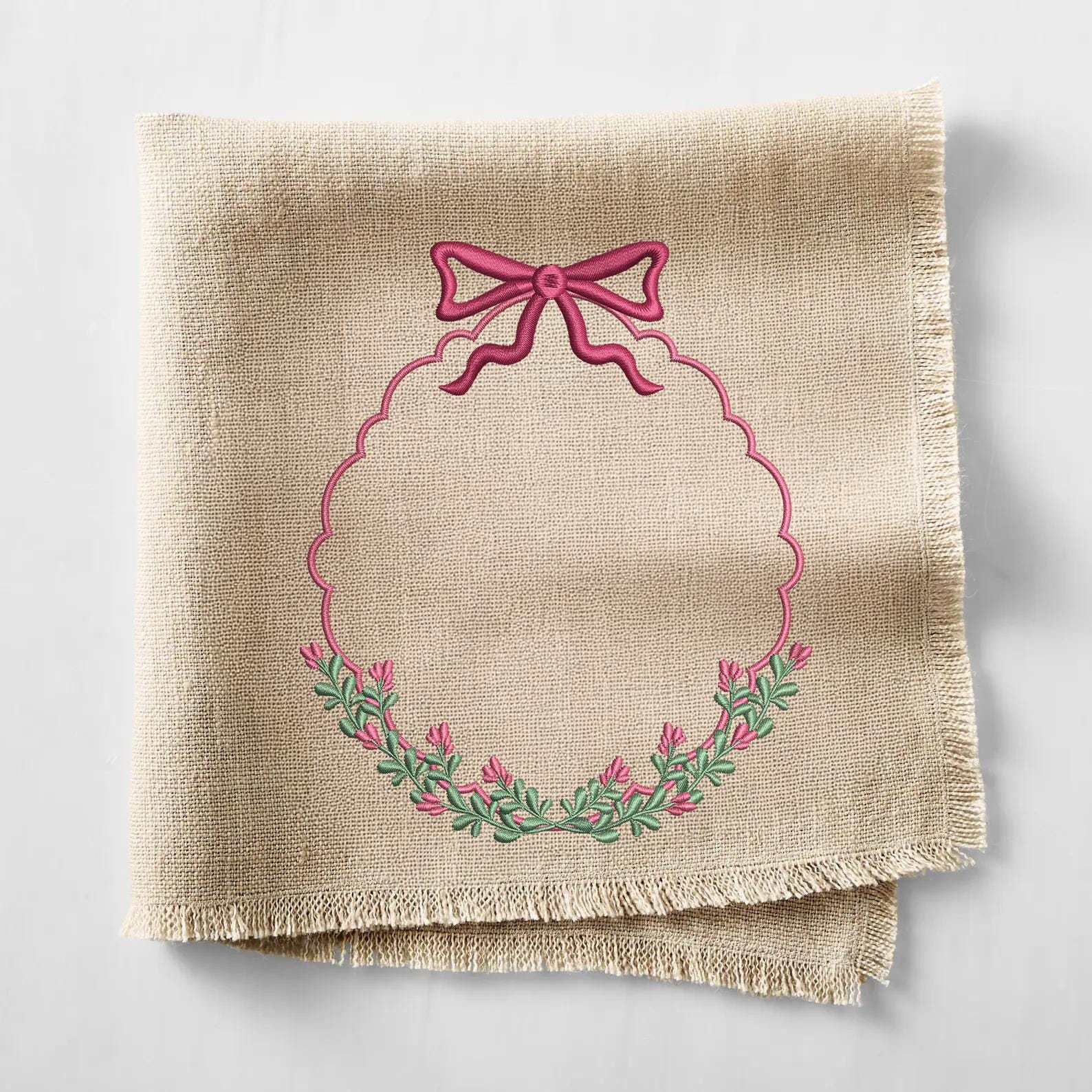 6 Monogram Wreath Crest Embroidery Design, Vintage Wreath Embroidery ...
