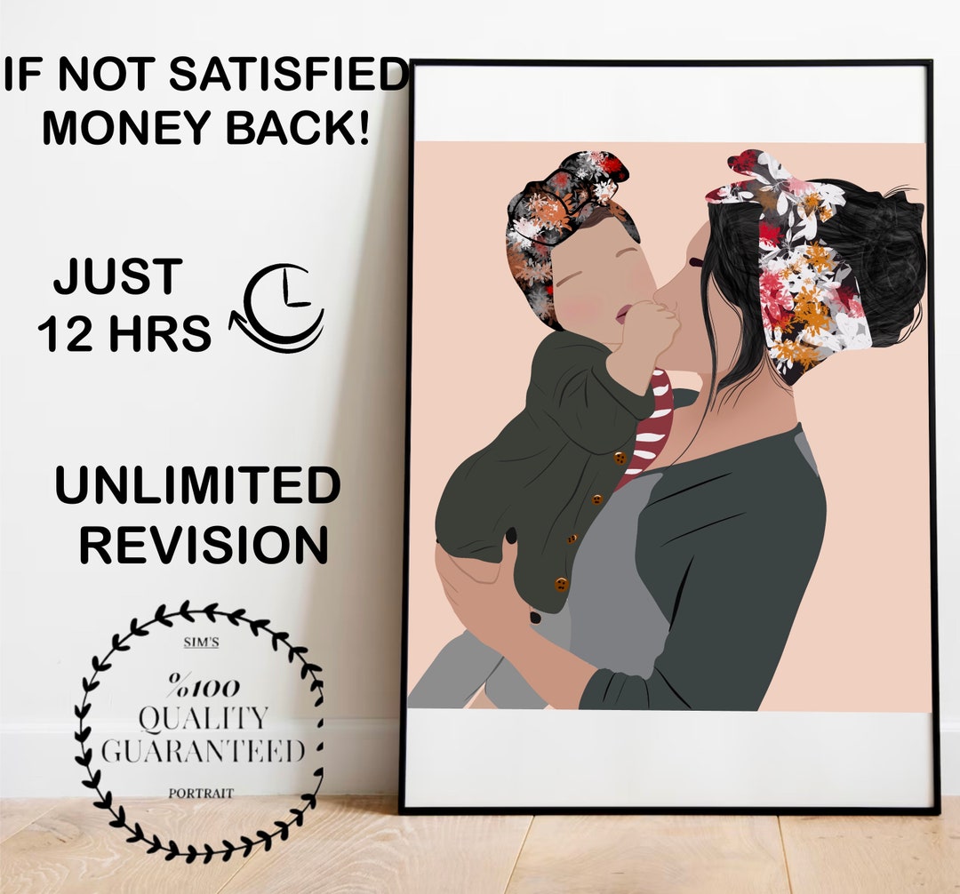 Faceless Portrait, Custom Digital Portrait, Personalised Illustration ...