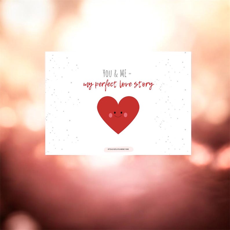 Printable Love Valentine Anniversary Card - You and Me My Perfect Love ...