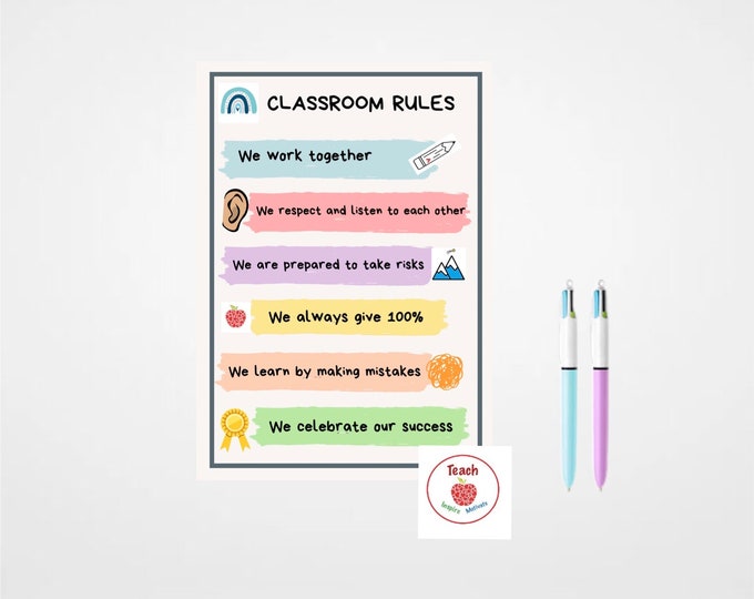 Teacher Classroom Rules Poster Digital Download - Etsy