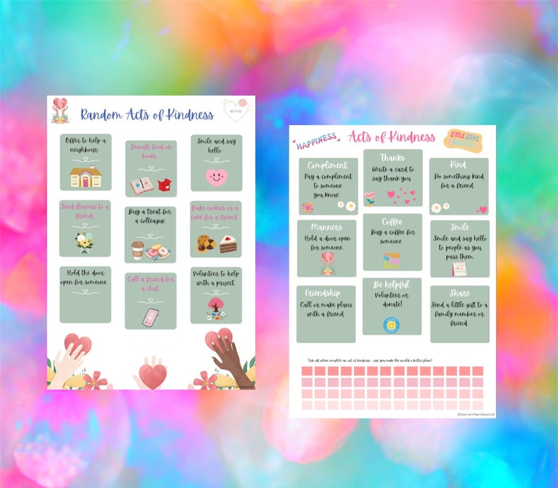 Printable Acts of Kindness - A4 Well Being Print Posters - Etsy