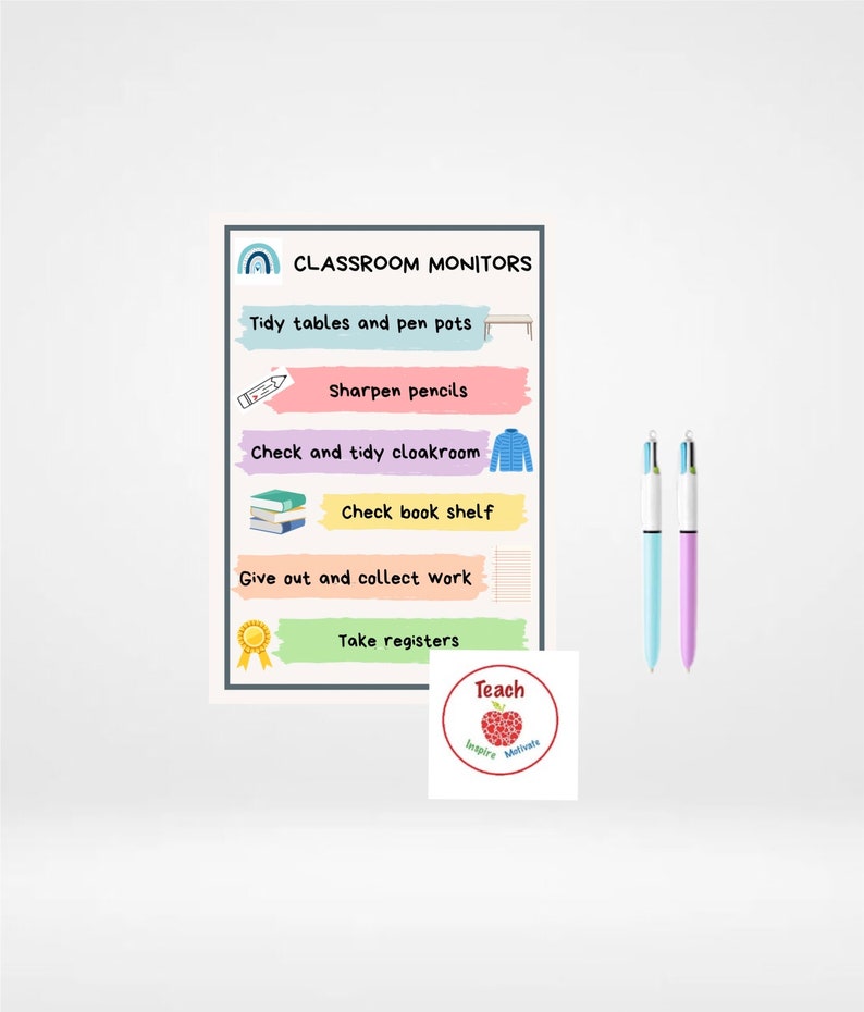 Teacher Classroom Monitors Poster - Digital Download - Etsy