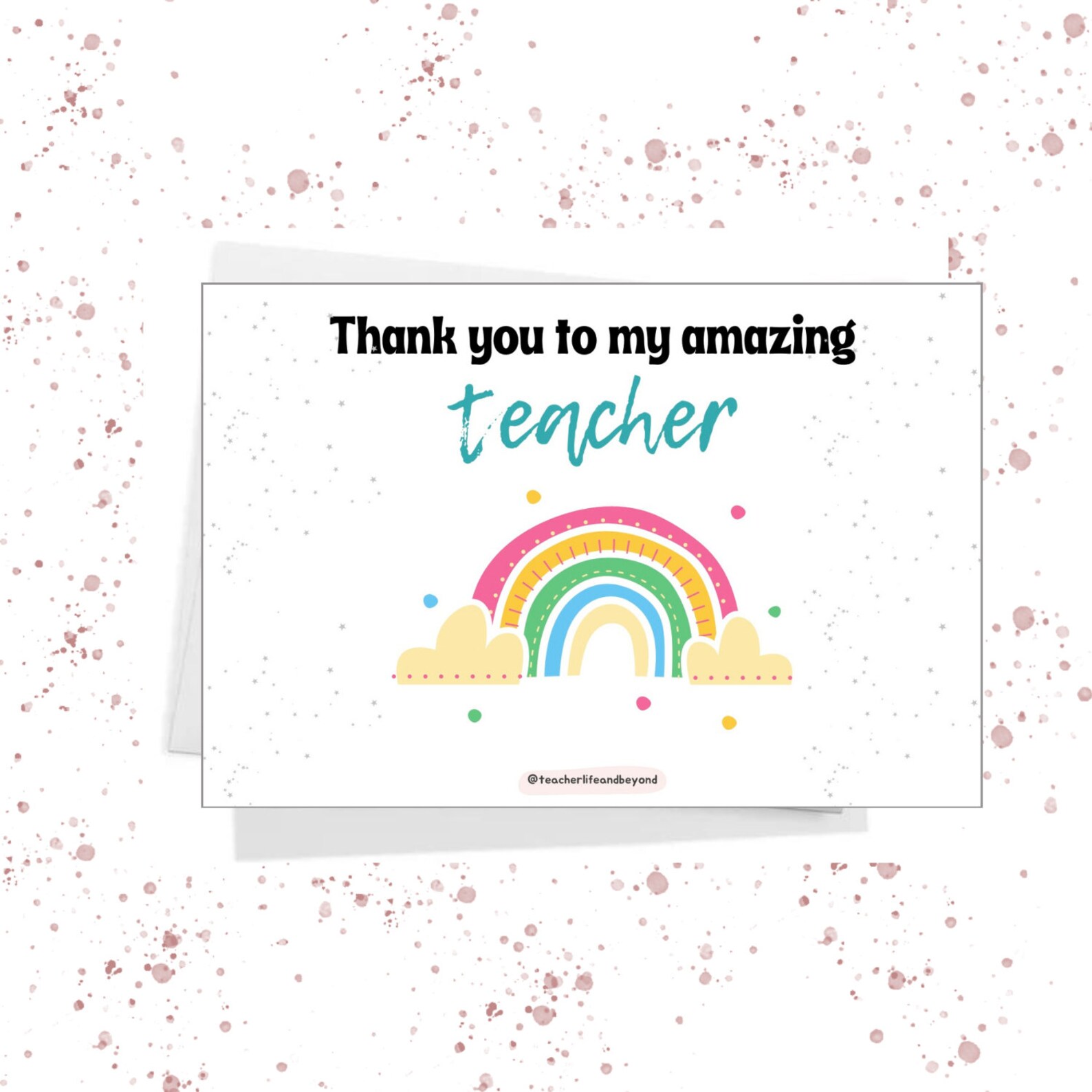 Printable Sun Happy Card - Thank You to My Amazing Teacher A5 Size - Etsy
