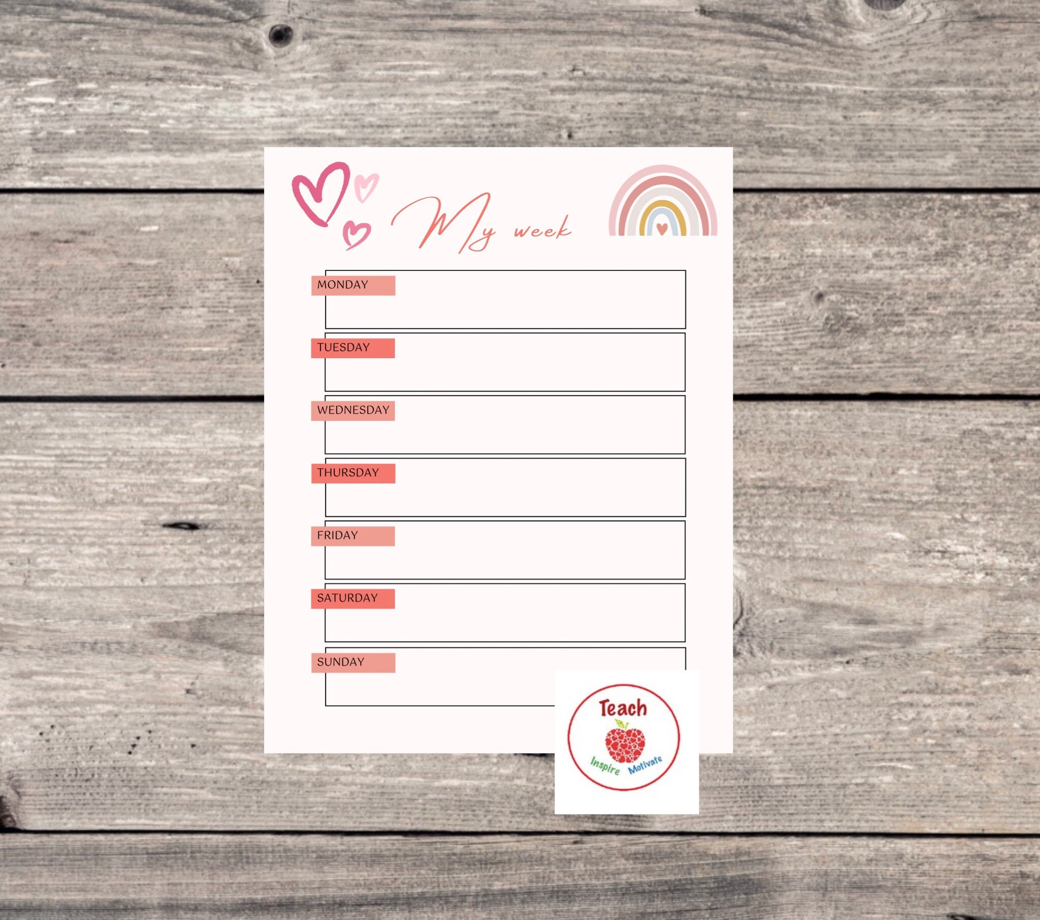 Rainbow Pastel Daily & Weekly Planner - Digital Download - Etsy
