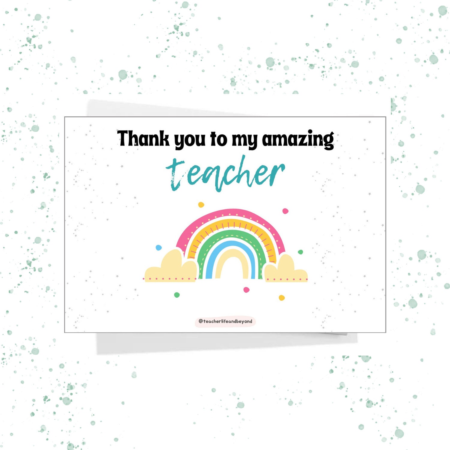 Printable Sun Happy Card - Thank You to My Amazing Teacher A5 Size - Etsy