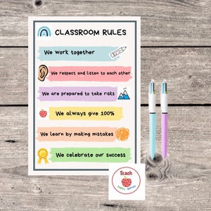 Teacher Classroom Rules Poster - Digital Download - Etsy