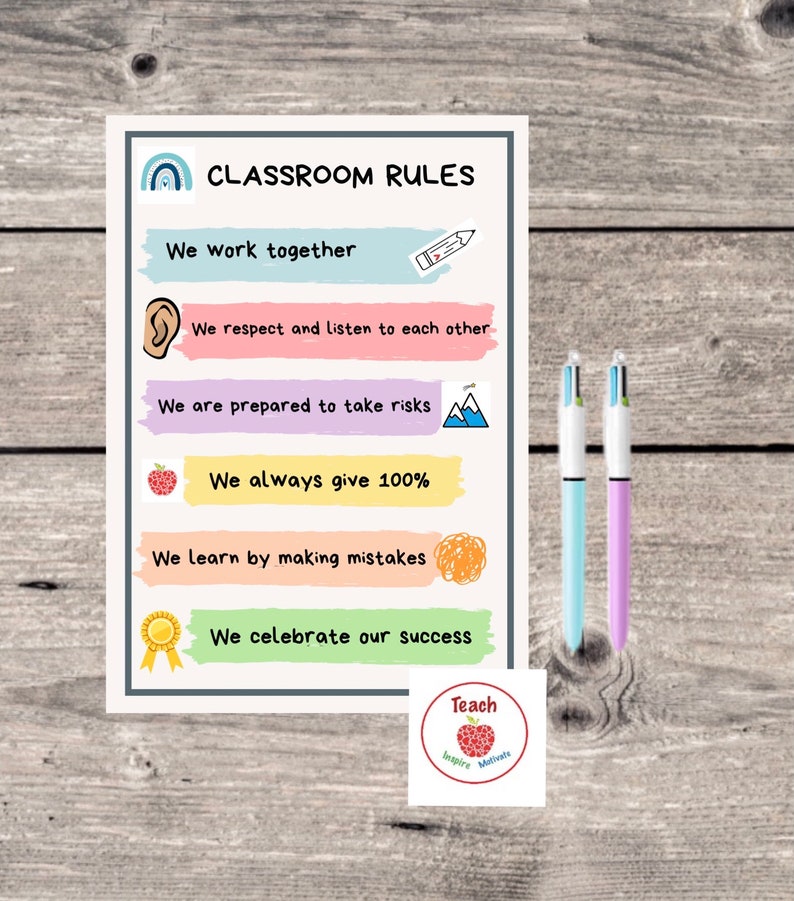 Teacher Classroom Rules Poster - Digital Download - Etsy