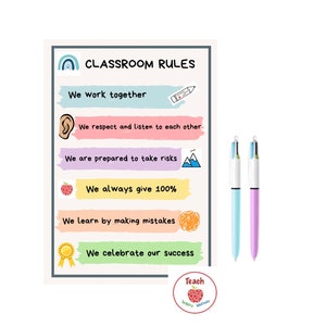 Teacher Classroom Rules Poster - Digital Download - Etsy