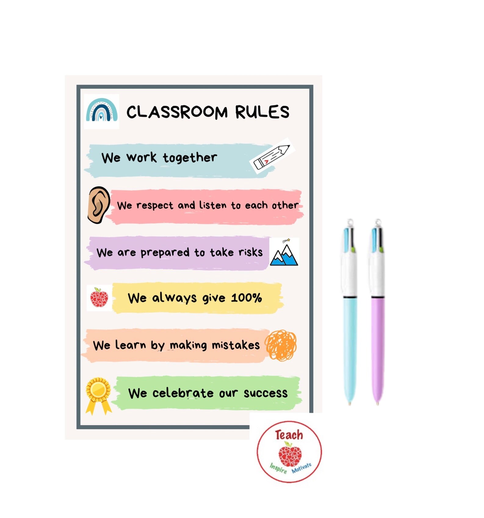 Teacher Classroom Rules Poster - Digital Download - Etsy